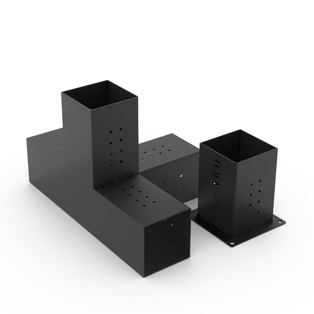 QUAD Pergola Bracket with 1 SOLO for 6x6 Wood Posts | Toja Grid | Toja ...
